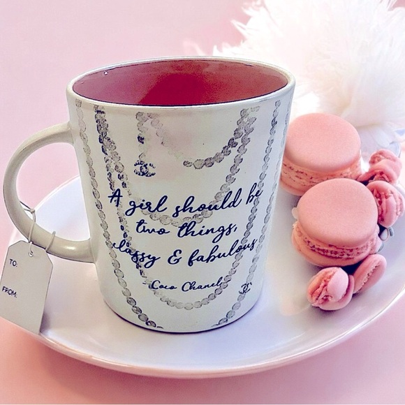Amanda Greenwood | Dining | Chanel Quote Classy Fabulous Mug Nwt | Poshmark